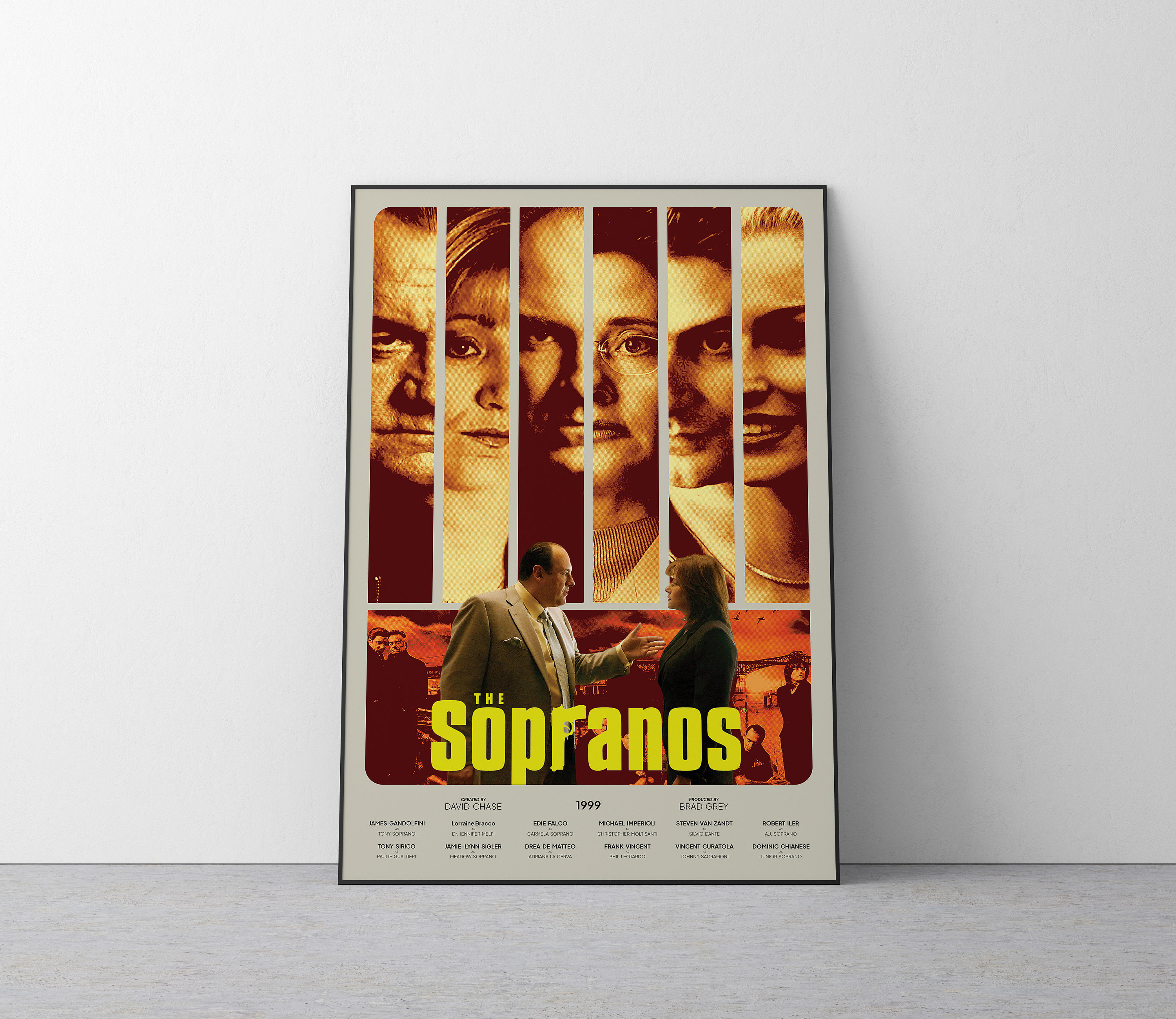 The Sopranos Halftone Tv Series Poster, Dark Theme, Light Theme, Modern ...