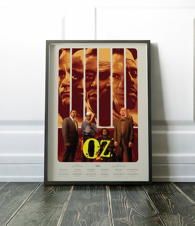 OZ Halftone Tv Series Poster, Dark Theme, Light Theme, Modern Poster Print, Wall Art, Prison ...
