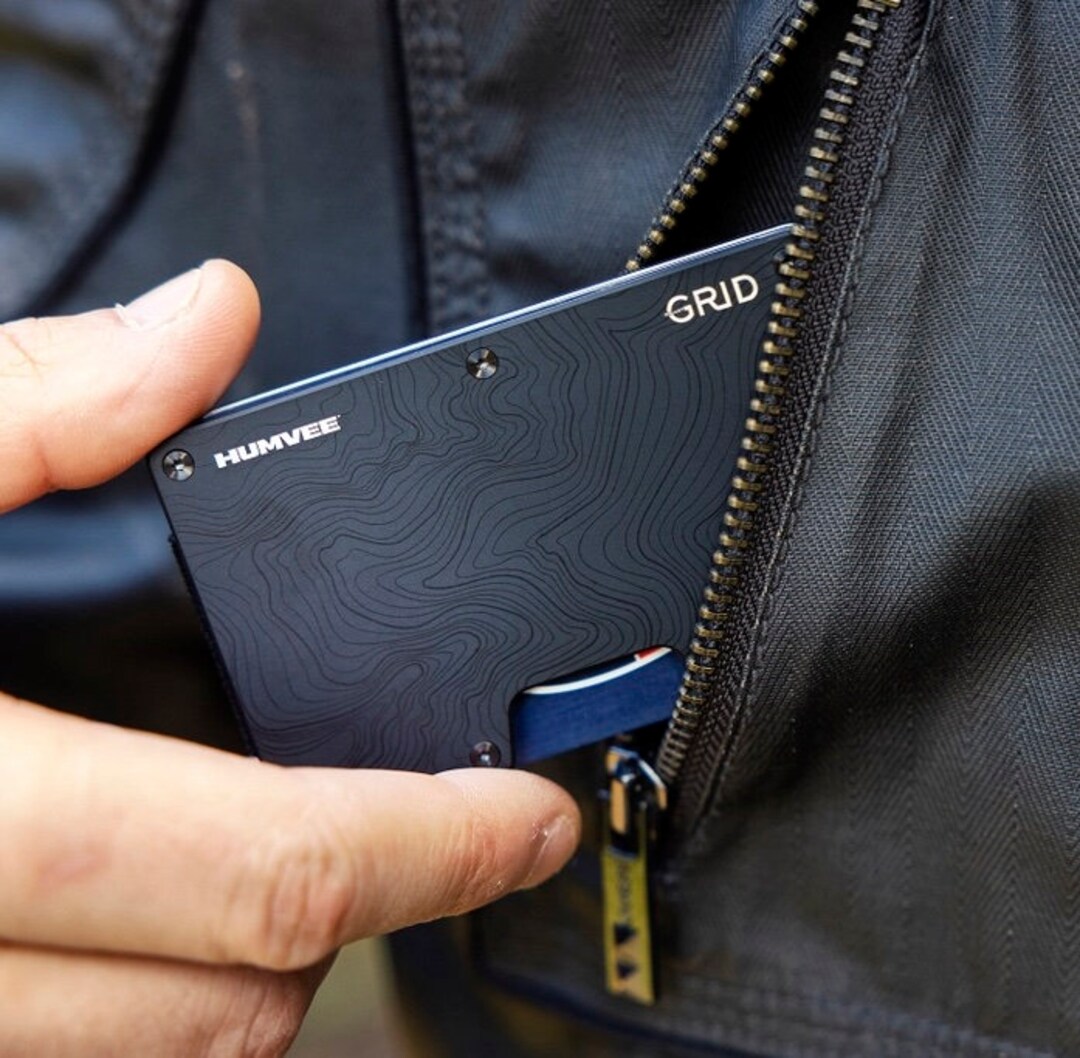 Grid Black Humvee Aluminum Wallet Gift - Etsy