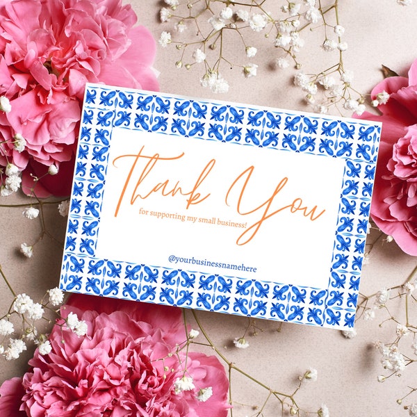 Preppy Thank You Card Download - Etsy
