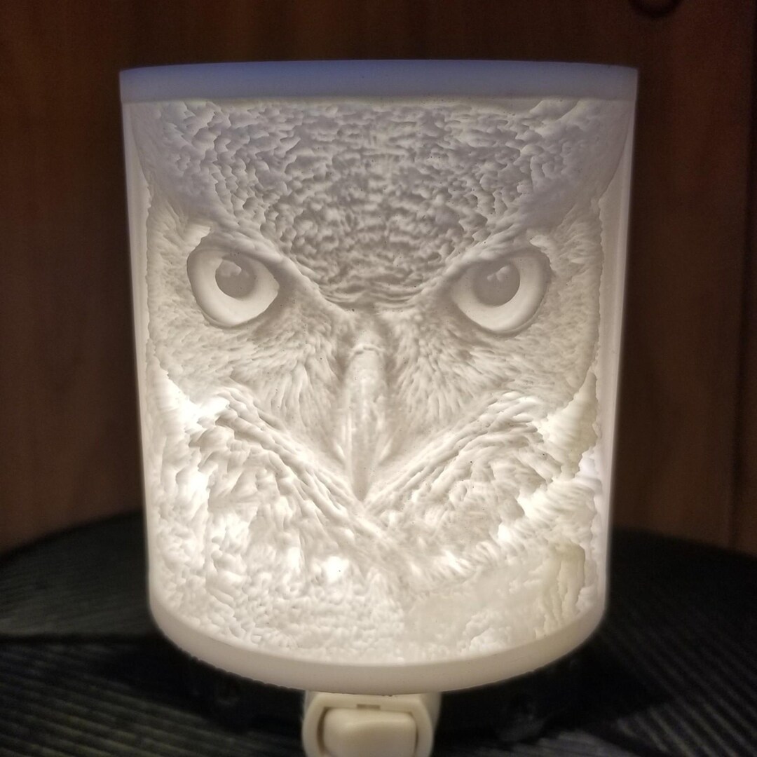 Owl 3D Printed Night Light ***extreme Detail*** - Etsy