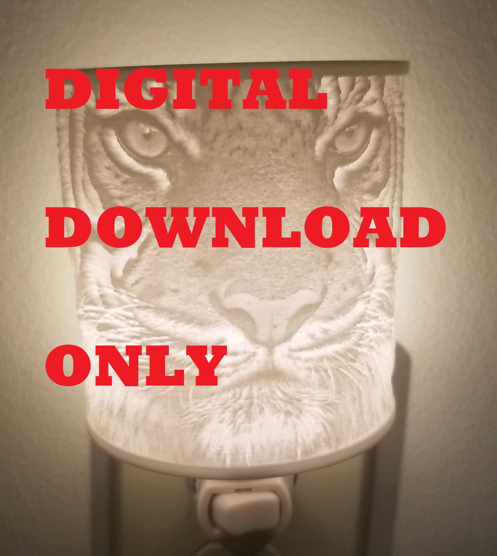DIGITAL DOWNLOAD 3D Printed Tiger Night Light STL Download - Etsy