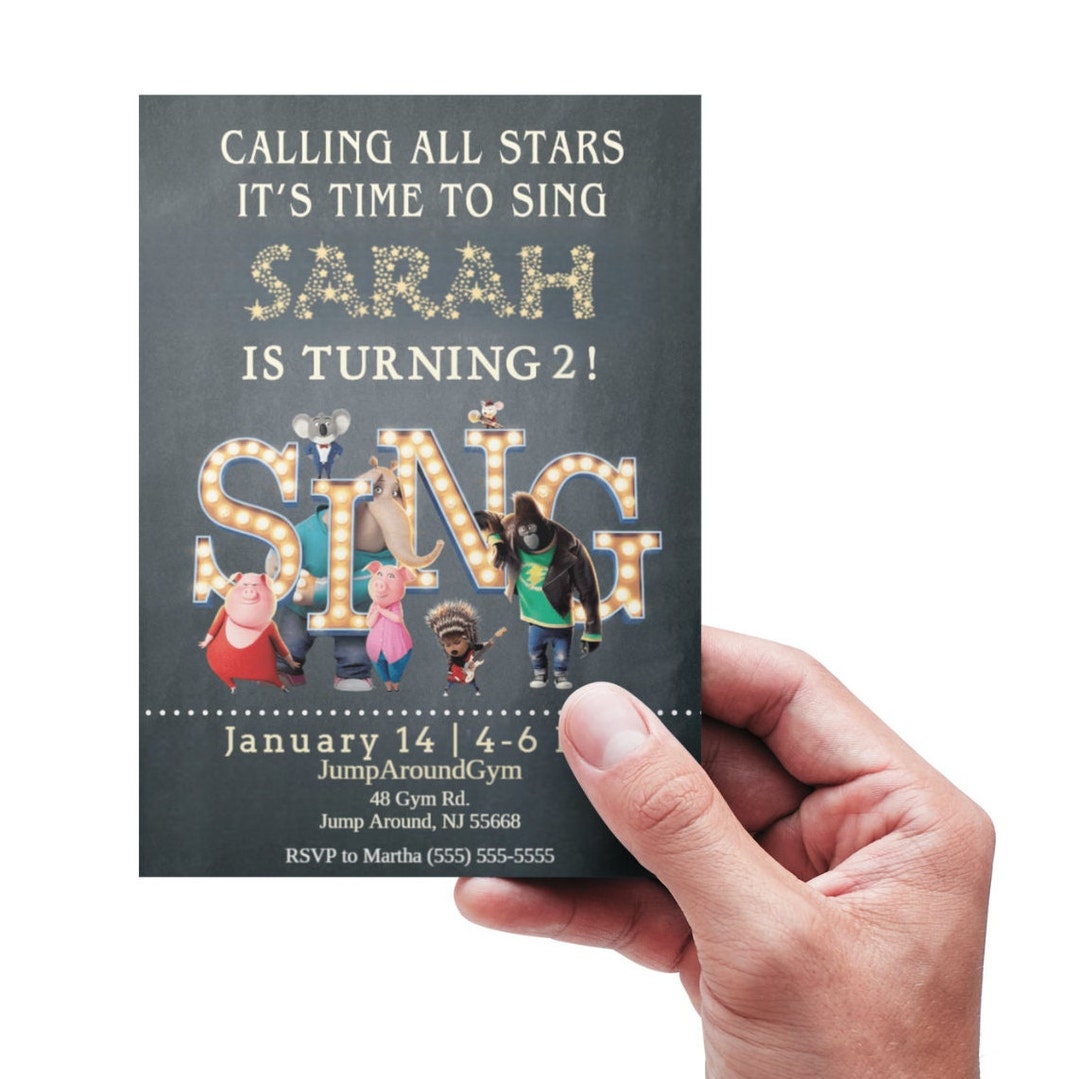 Sing 2 Birthday Invite, Personalized Sing 2 the Movie Invitation ...