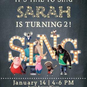 Sing 2 Birthday Invite, Personalized Sing 2 the Movie Invitation ...