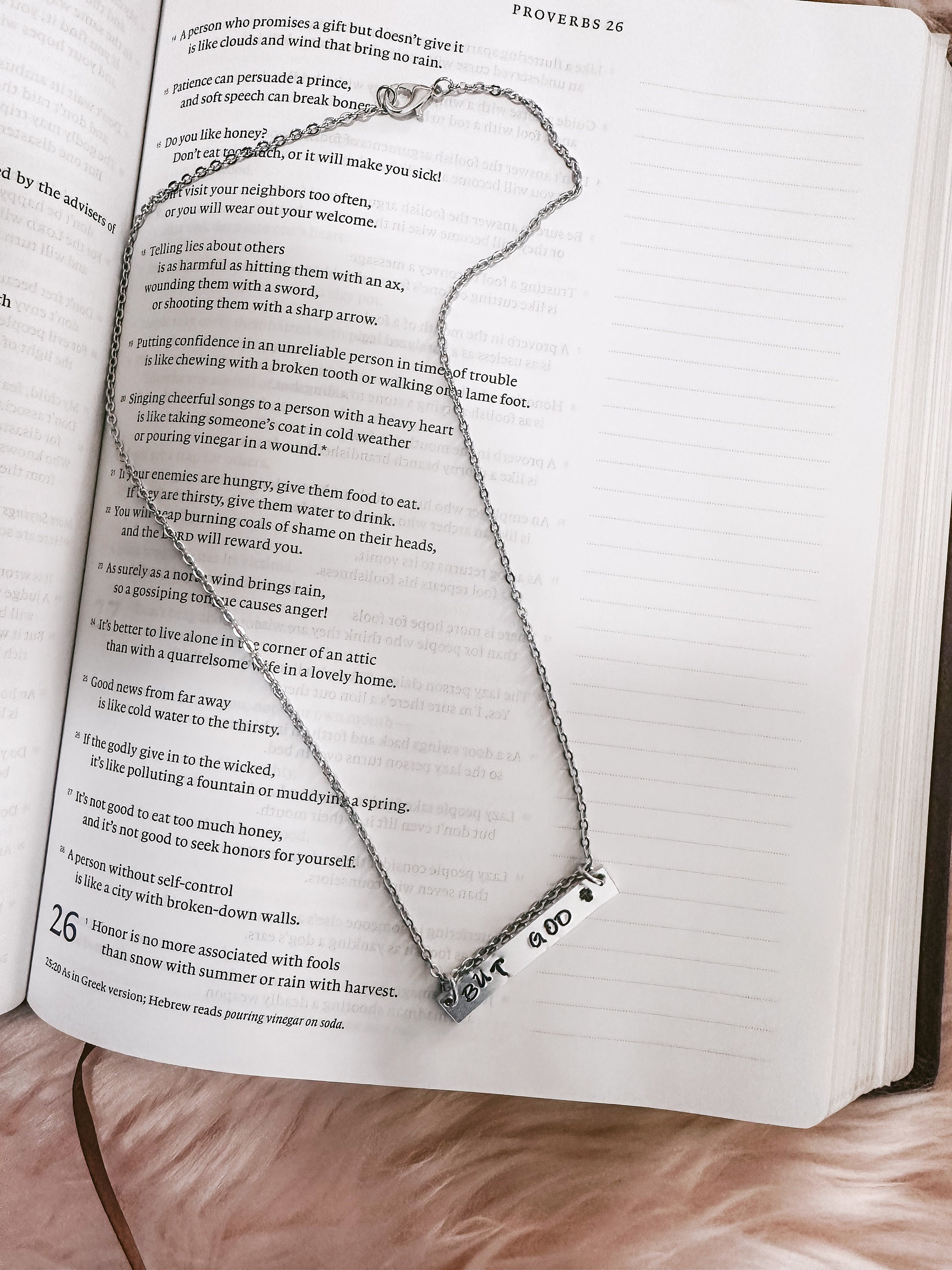 But God Hand Stamped Stainless Steel 18 Bar Necklace - Etsy