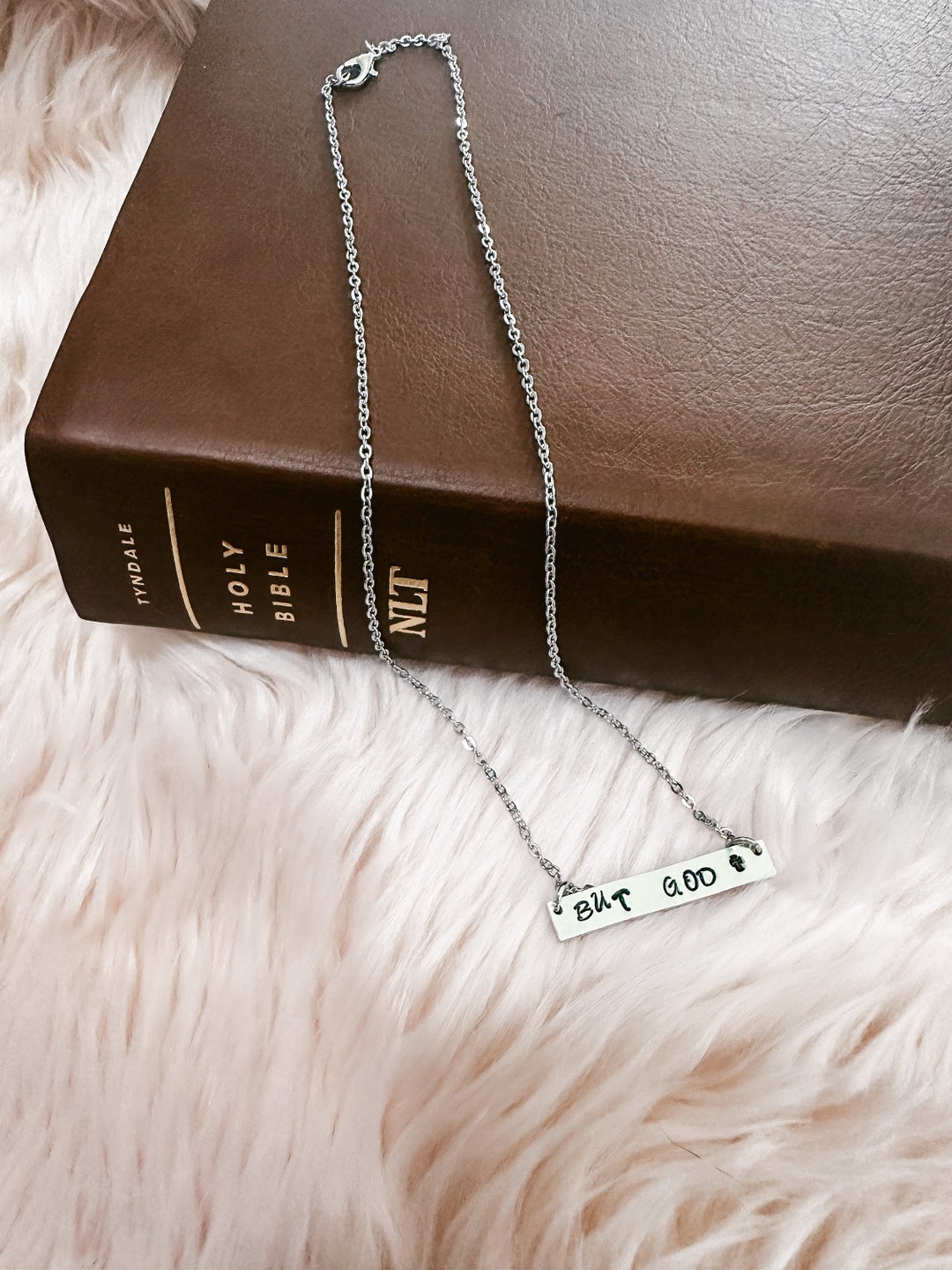 But God Hand Stamped Stainless Steel 18 Bar Necklace - Etsy