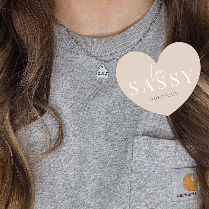 Custom Hand Stamped Lightning Bolt Initial Lightning Bolt Ear Tag ...