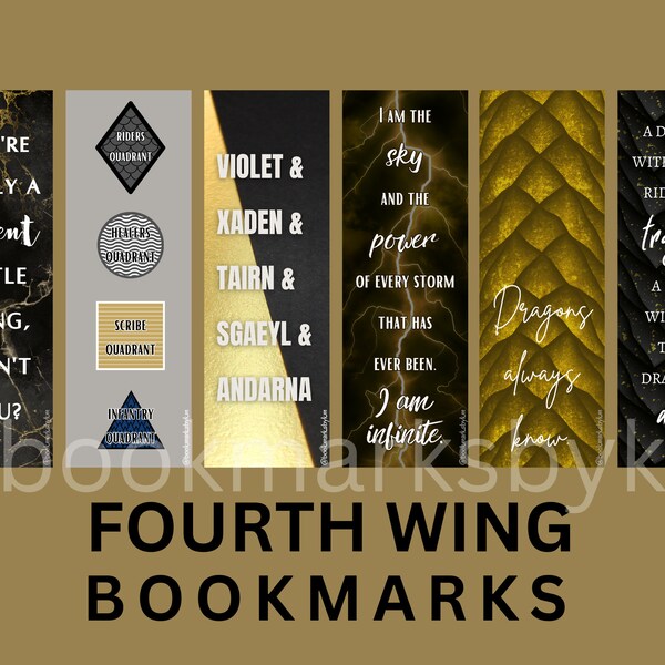 Fourth Wing Bookmark - Etsy