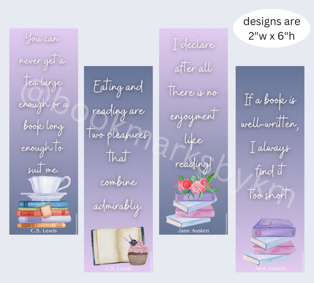 Printable Bookmark Classical Author Quotes Digital Download - Etsy