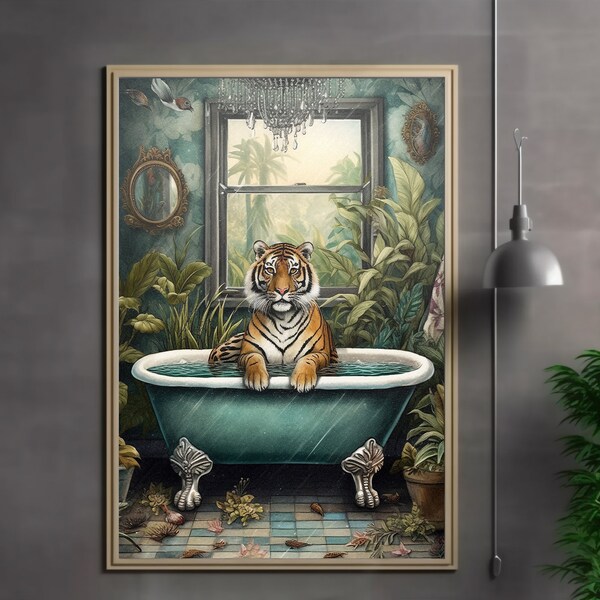 Framed Jungle Bathroom Art - Etsy