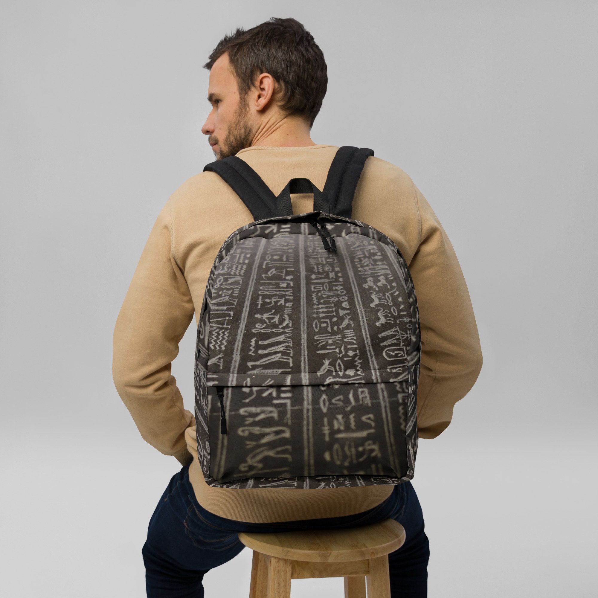 Ancient Egyptian Temple Hieroglyphics Backpack (black and Gold) - Etsy