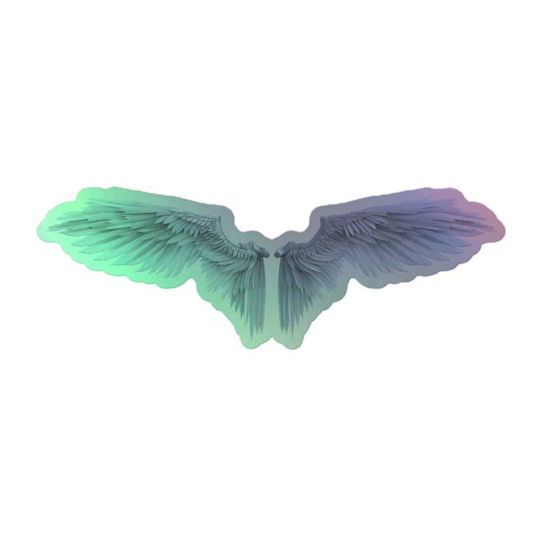 Holographic Angel Wings Sticker - Etsy