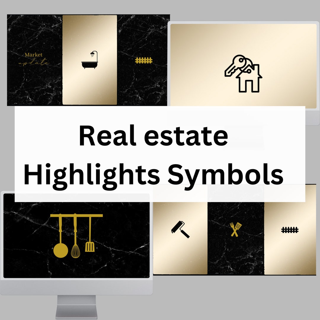 Real Estate Highlights Symbols Templates || Black Real Estate Highlight ...