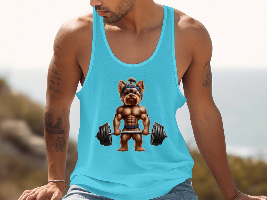 Yorkie Gym Tank Top Tshirt, Workout T-shirt, Funny Dog Lover Gift ...