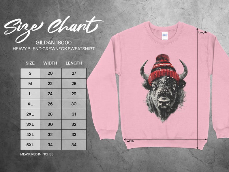 Buffalo Sweatshirt, Funny Bison With Wool Cap, Cute Animal Design ...