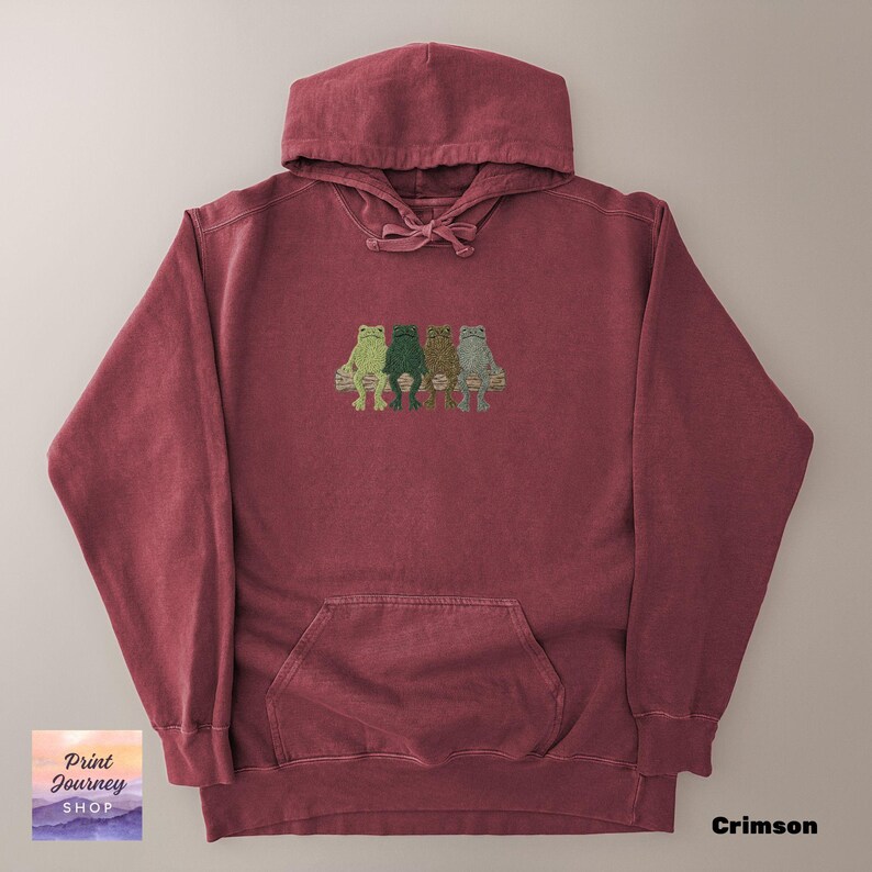 Faux Yarn Frog Hoodie, Comfort Colors 1567, Cute Frog Sweatshirt, Cozy ...