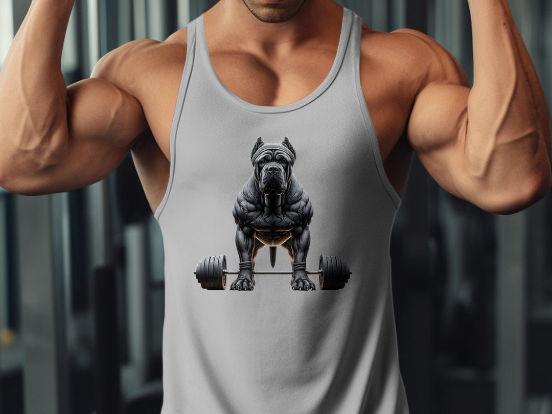 Cane Corso Gym Dog Tank Top, Workout Dog Graphic Tee, Weightlifting ...