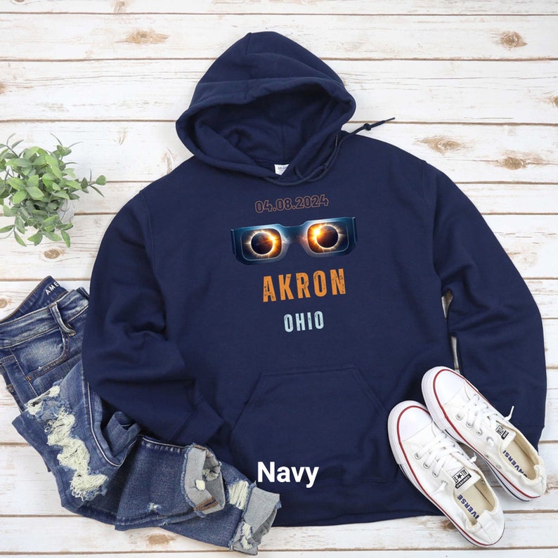 Akron Ohio Eclipse 2024 T shirt Sweatshirt Hoodie Solar Event Tee akron-ohio-eclipse-2024-t-shirt-sweatshirt-hoodie-solar-event-tee