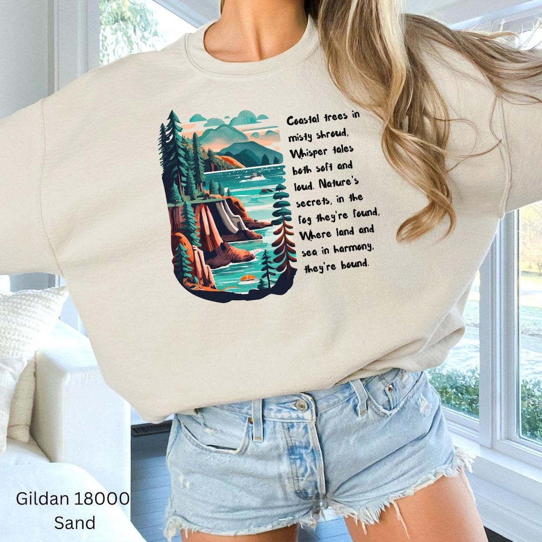 Coastal Poem T-shirt, Sweatshirt, Poetry Lover Tshirt, Gift for Her ...