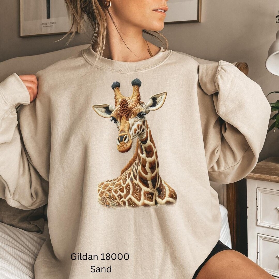 Embroidery Style Giraffe T-shirt, Embroidered Giraffe Shirt, Gift for ...