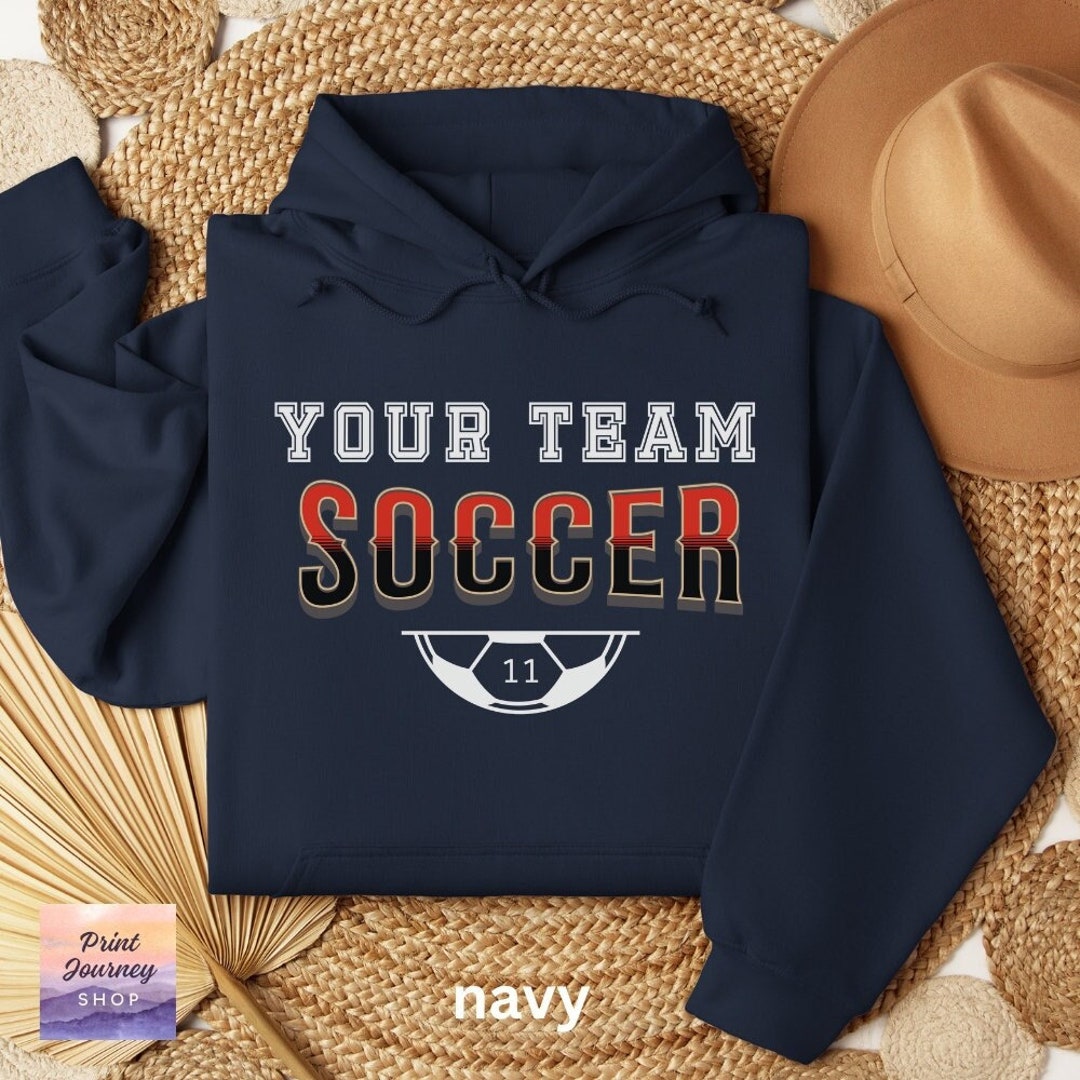 Custom Soccer Team Hoodie, Personalized Sports Pullover, Unisex Soccer ...