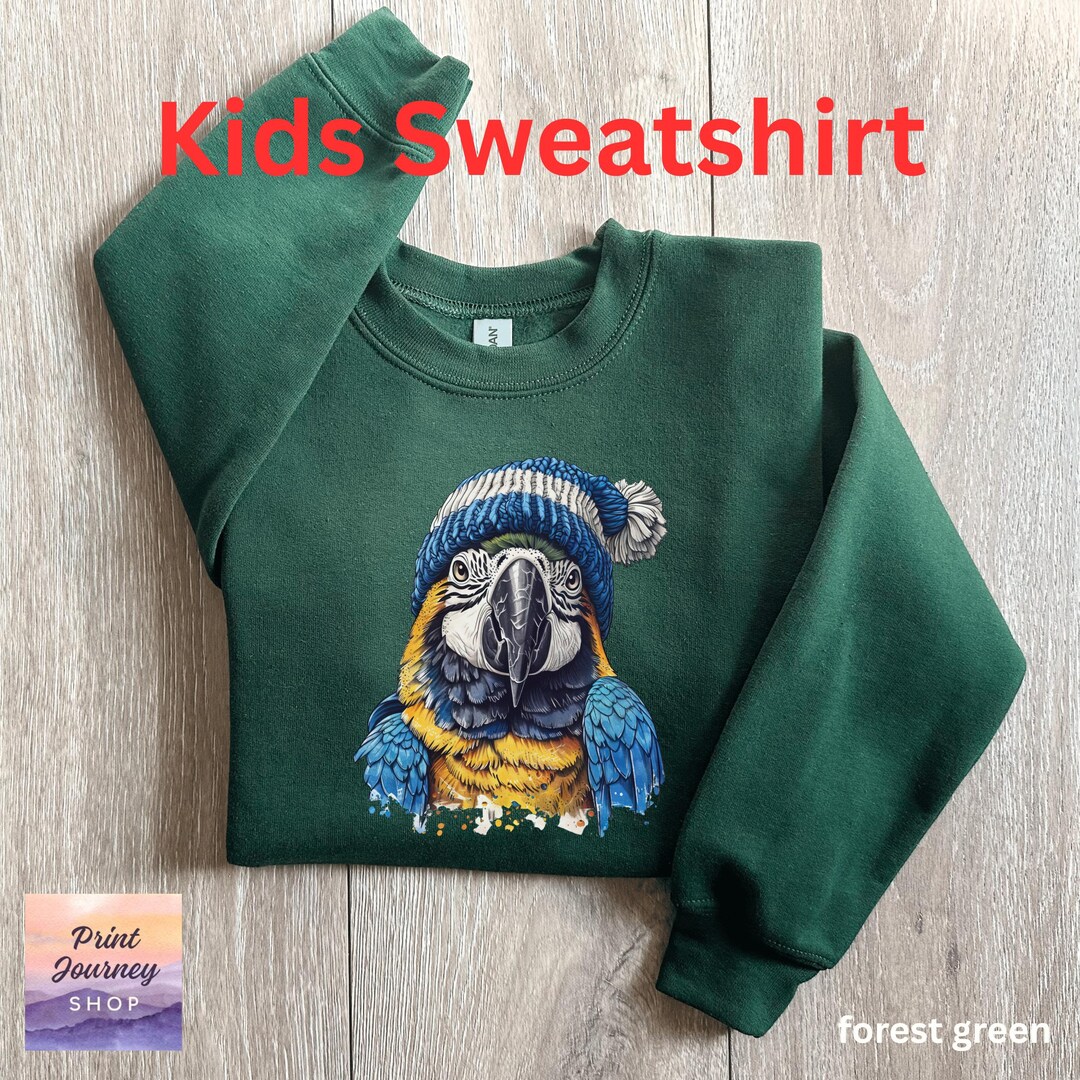 Parrot Sweatshirt, Kids Sweater, Bird Sweatshirt, Macaw, Animal ...
