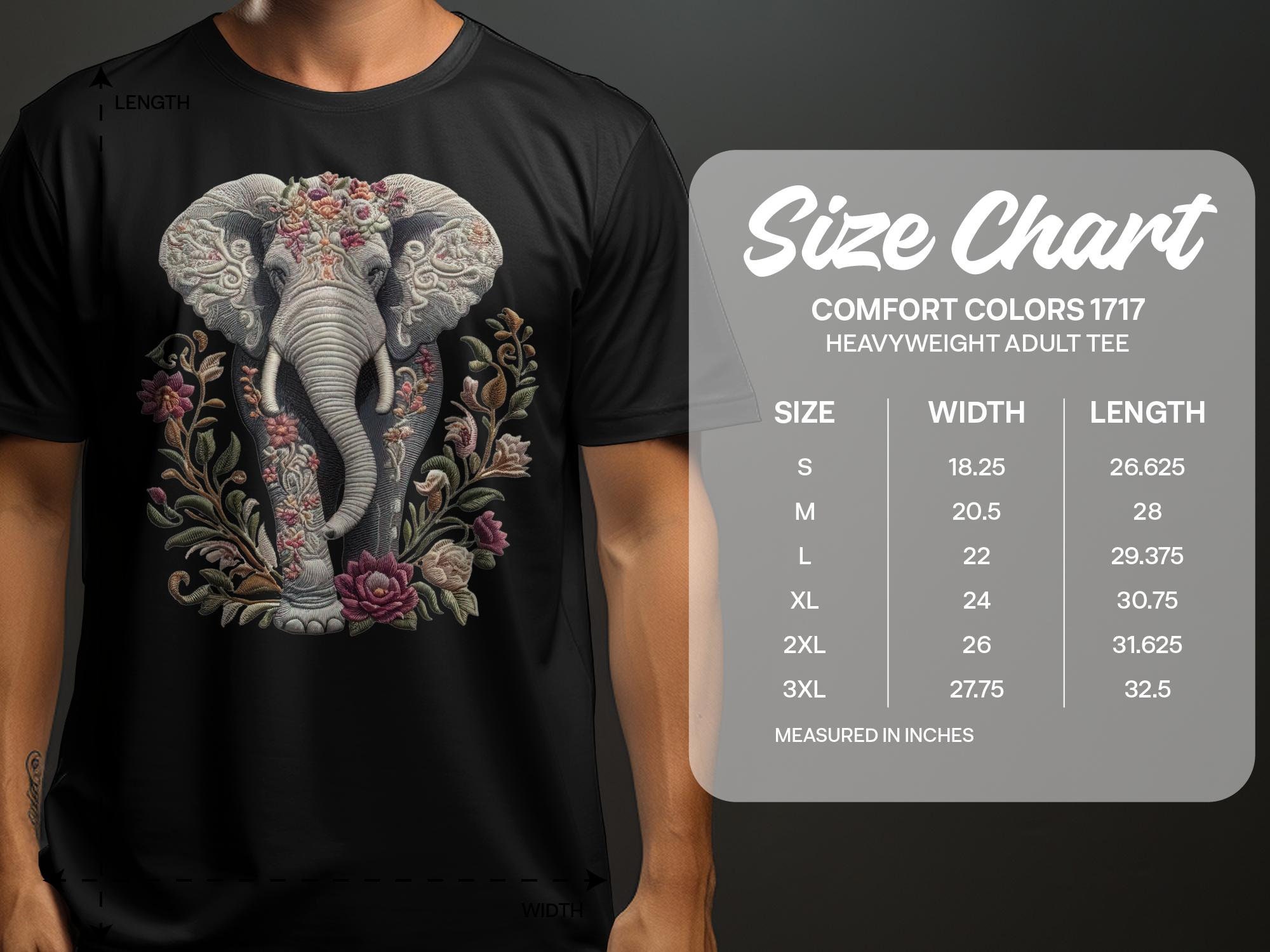 Embroidery Style Elephant T-shirt, Elephant Sweatshirt, Floral Elephant ...