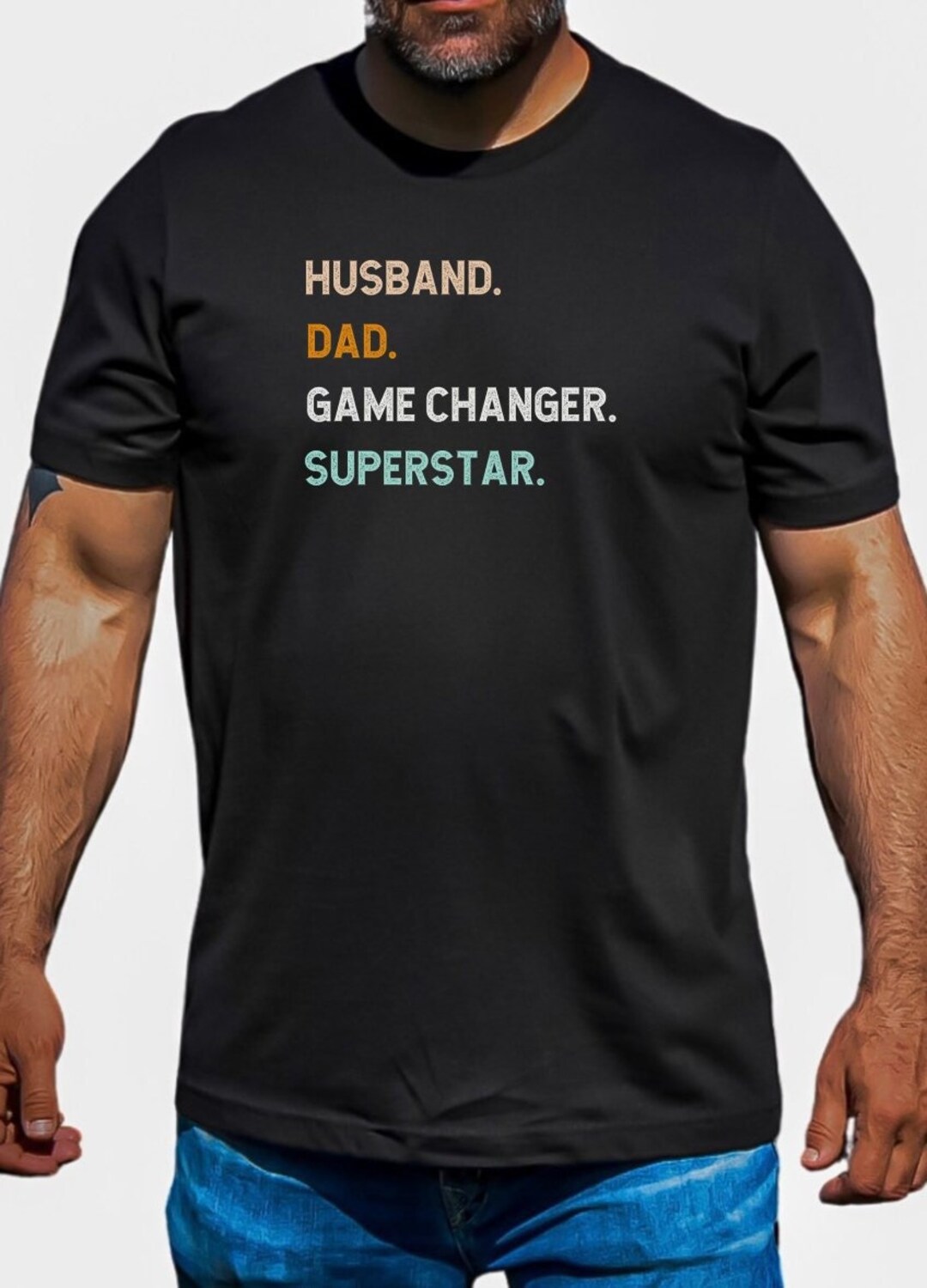 Husband Dad Game Changer Superstar T-shirt Tee, Funny Father Shirt, New ...