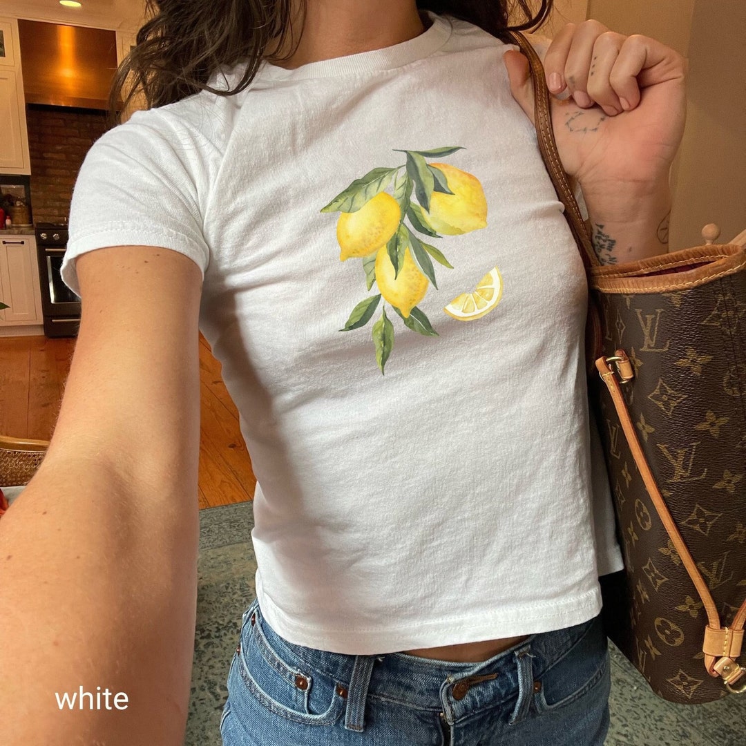 Y2K Aesthetic Lemon Graphic Tee, 90s Baby Tee, Vintage-inspired Fresh ...