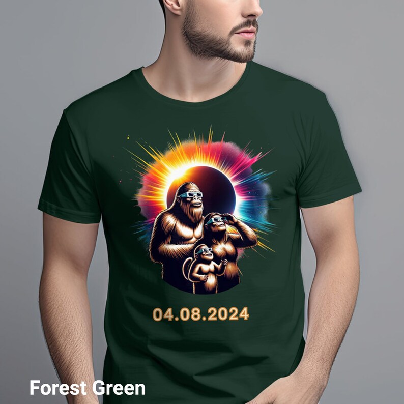 Bigfoot Family Total Eclipse Tshirt, Funny Bigfoot Solar Eclipse 2024 Shirt, Funny Family Tee ...
