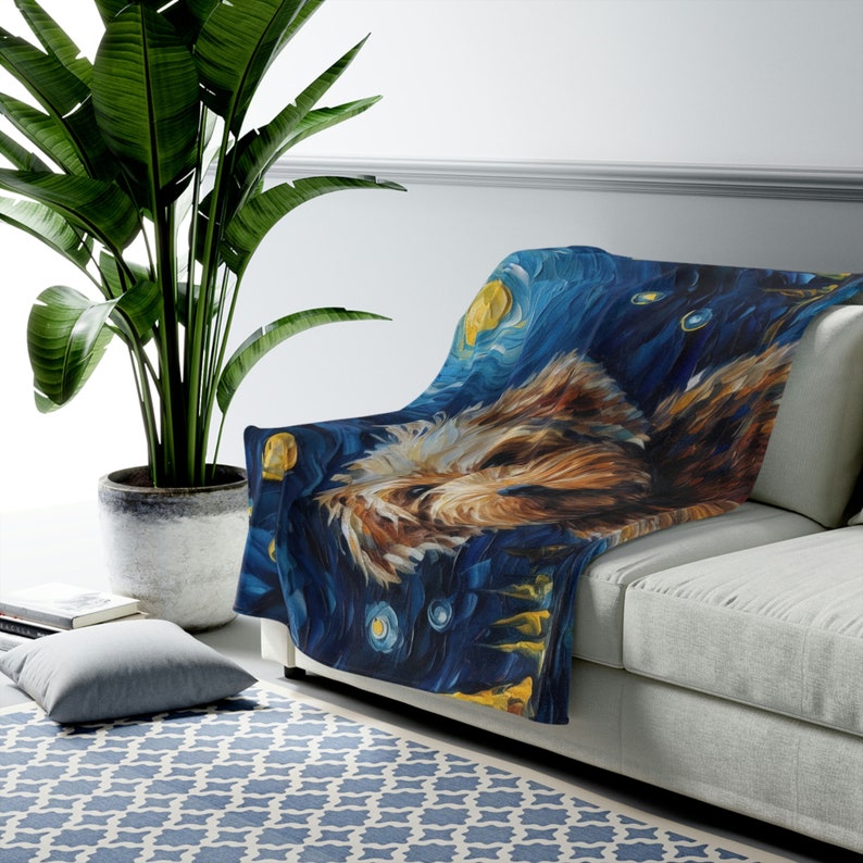 Labradoodle Dog Blanket Starry Night Dog Art Labradoodle - Etsy