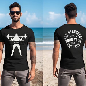 Personalized Weight Lifting Shirt Front and Back, Custom Gym Shirt ...