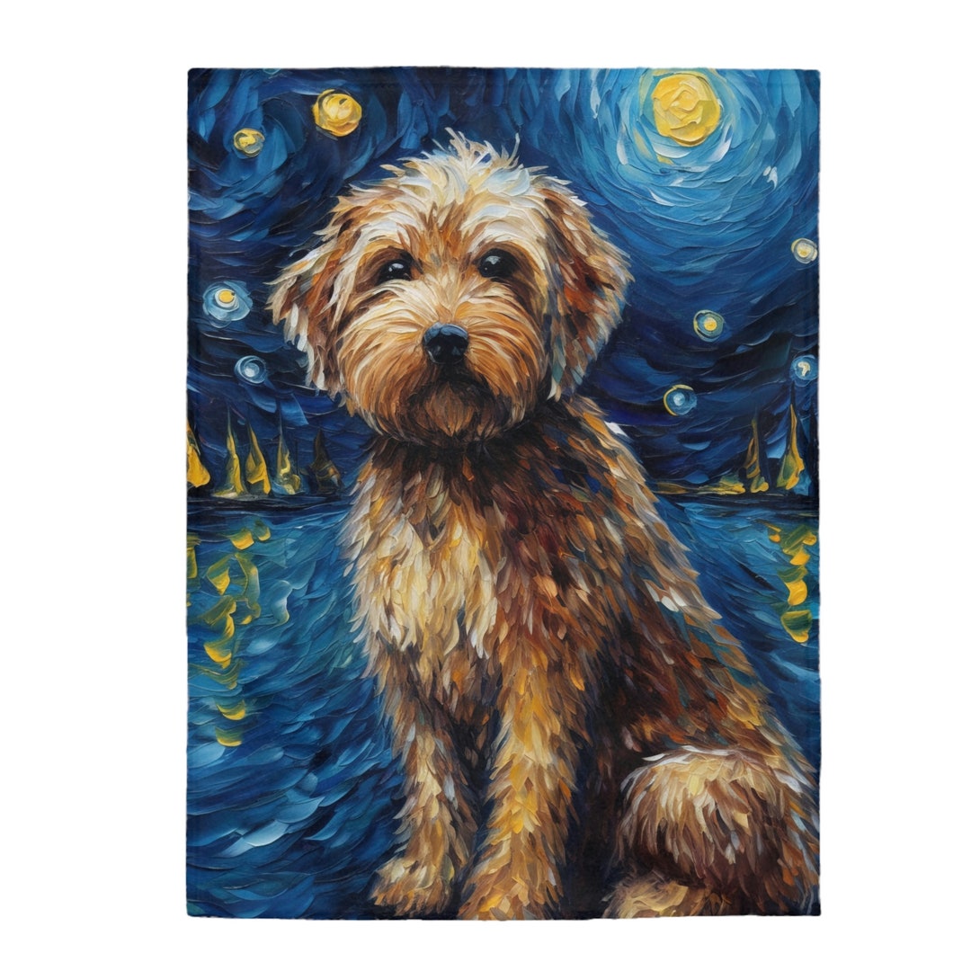 Labradoodle Dog Blanket, Starry Night Dog Art, Labradoodle Lover Gift ...