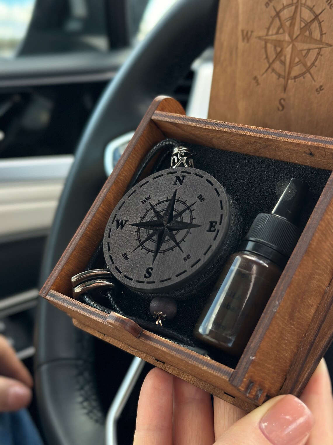 Nautical Gift Box for Man, Car Oil Diffuser, Engraved Compass Gift ...