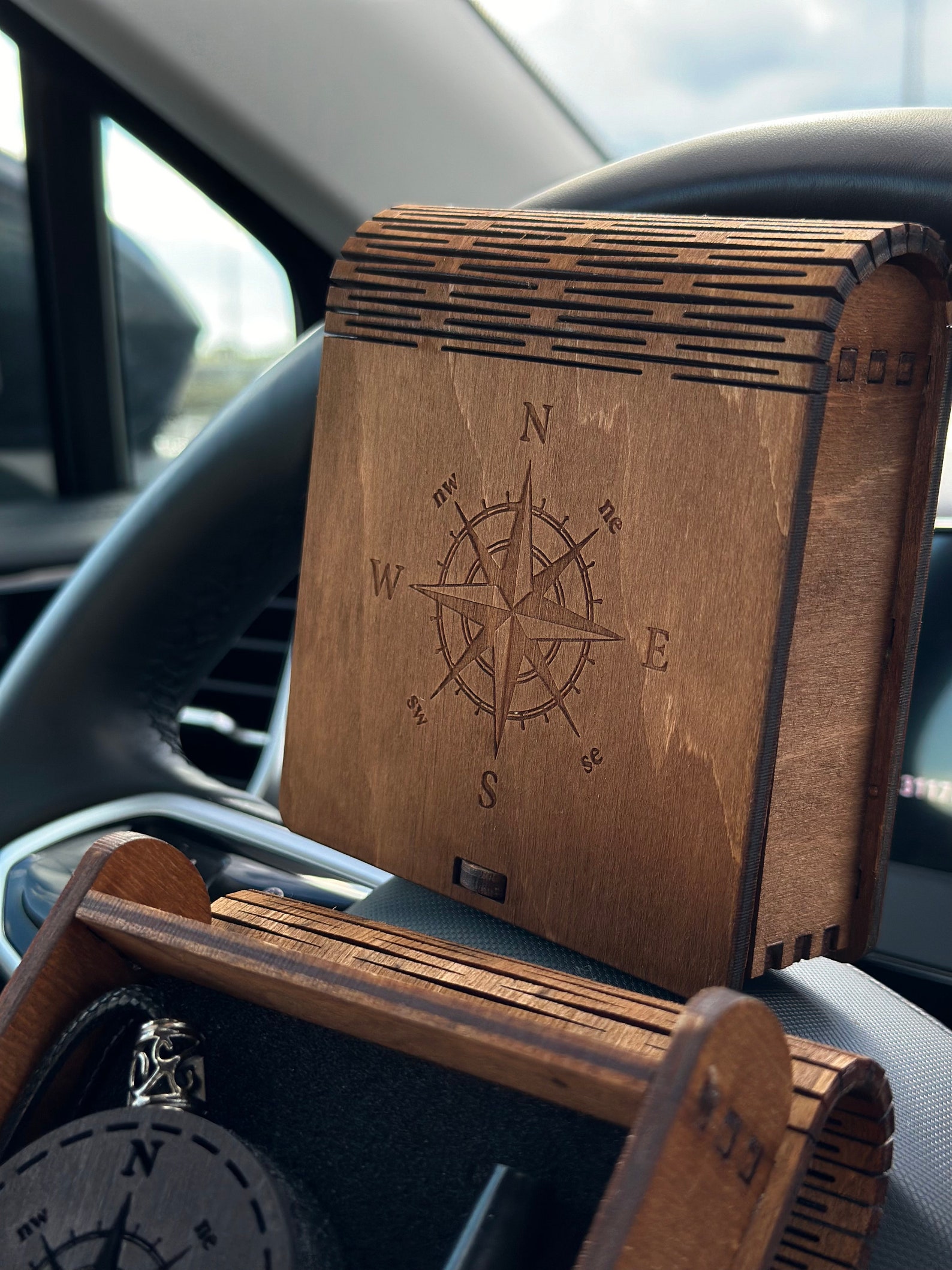 Nautical Gift Box for Man, Car Oil Diffuser, Engraved Compass Gift ...