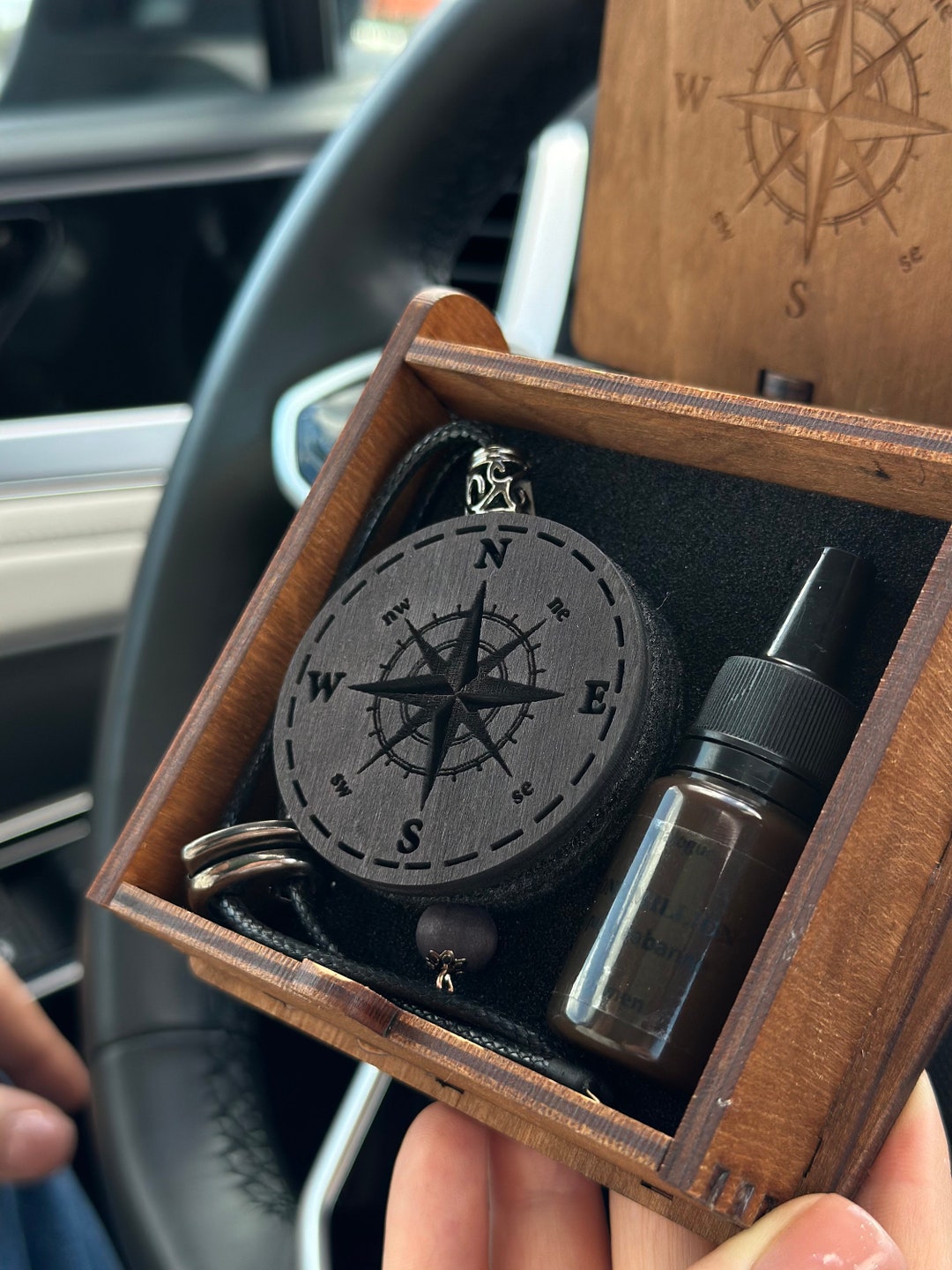 Nautical Gift Box for Man, Car Oil Diffuser, Engraved Compass Gift ...