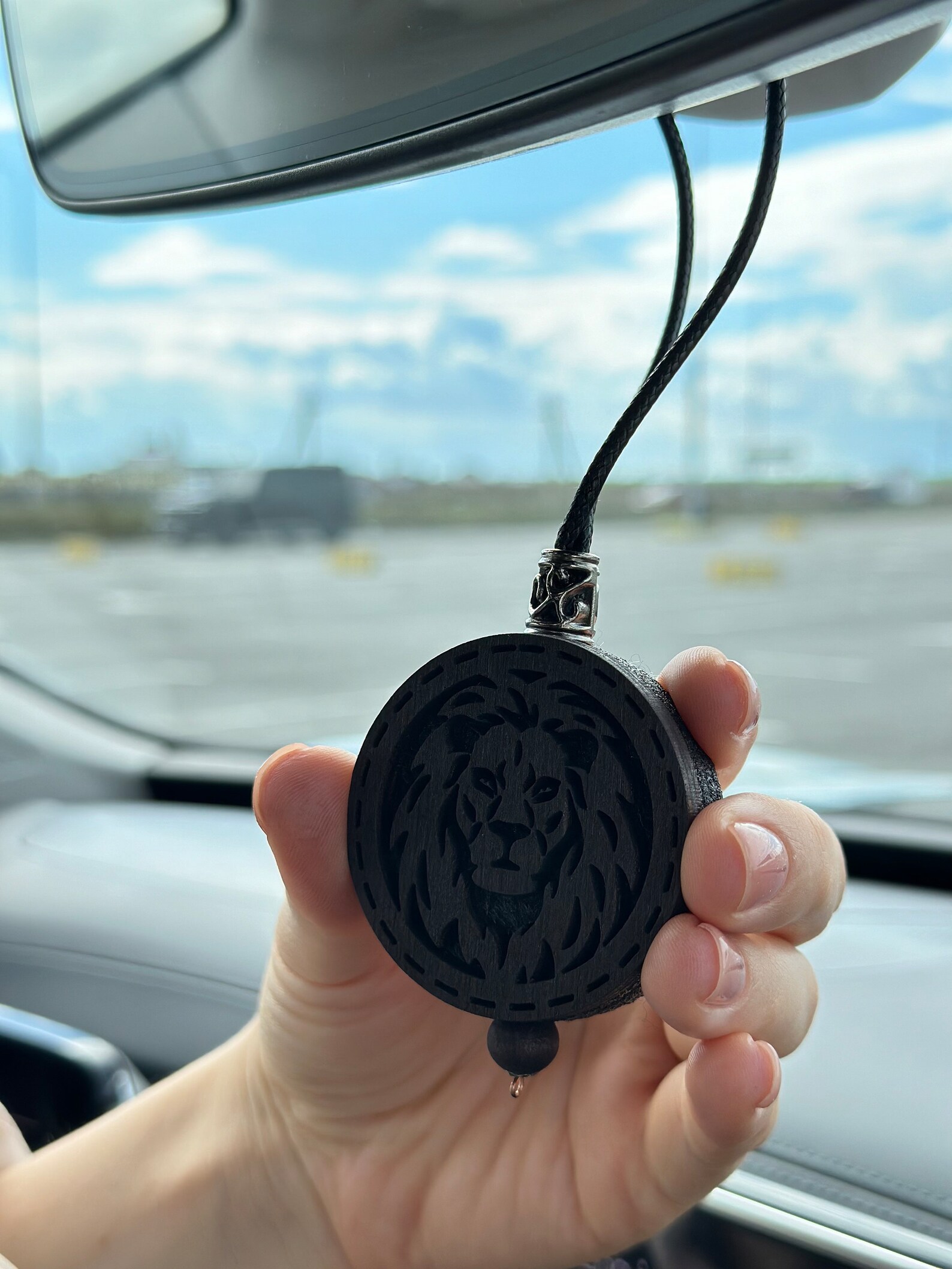 Engraved Lion Wooden Car Diffuser Gift Box, Personalized Car Fragrance ...
