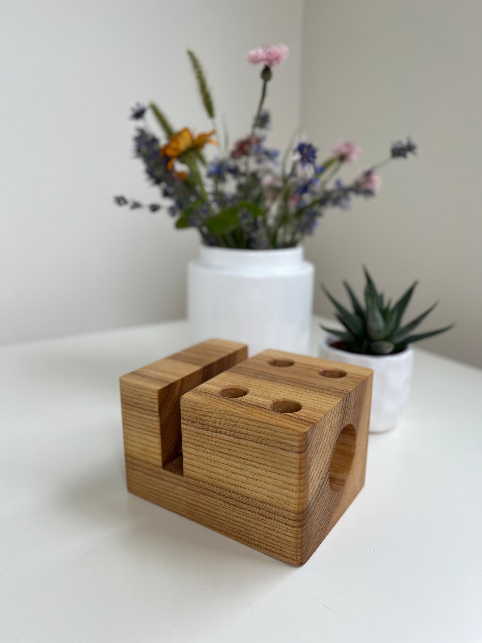 Handmade Wooden Pencil Holder, for Brushes, Pen, Make up Tools ...