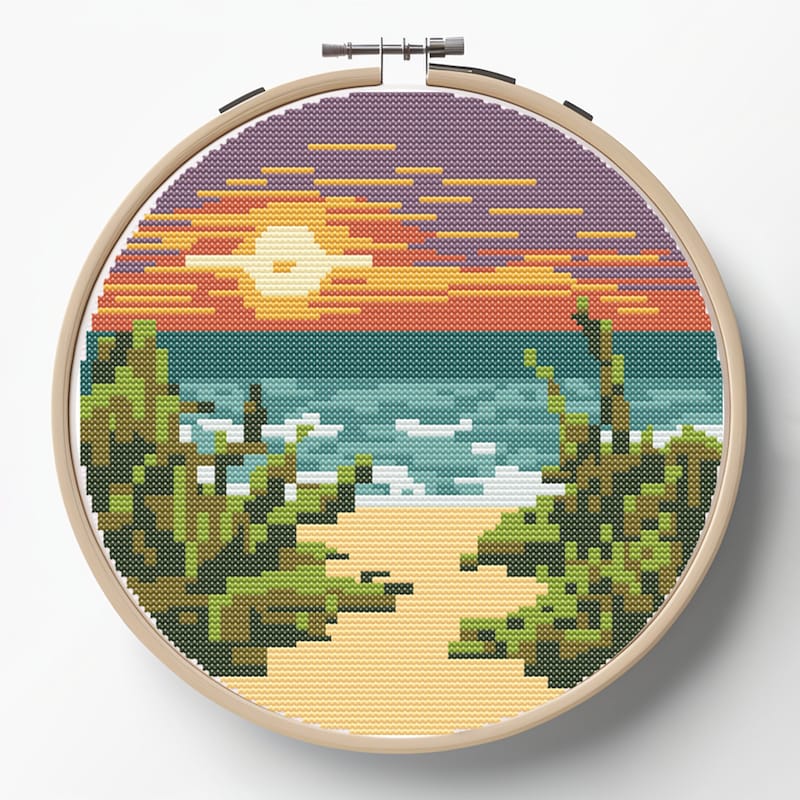 Beach Cross Stitch - Etsy