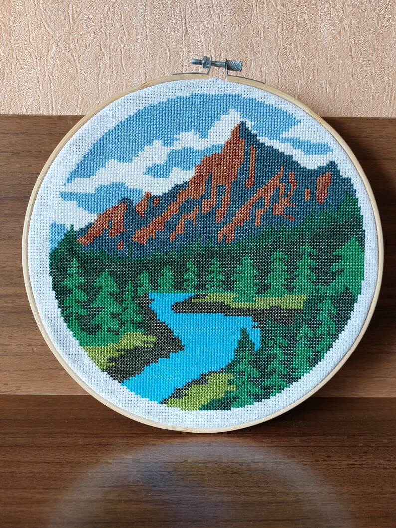 Landscape Cross Stitch Pattern PDF, Mountains, Nature. - Etsy