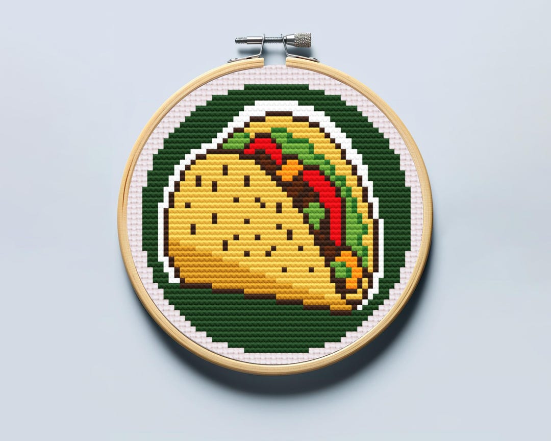 Taco Cross Stitch Pattern PDF - Etsy