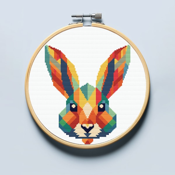 Geometric Rabbit - Etsy