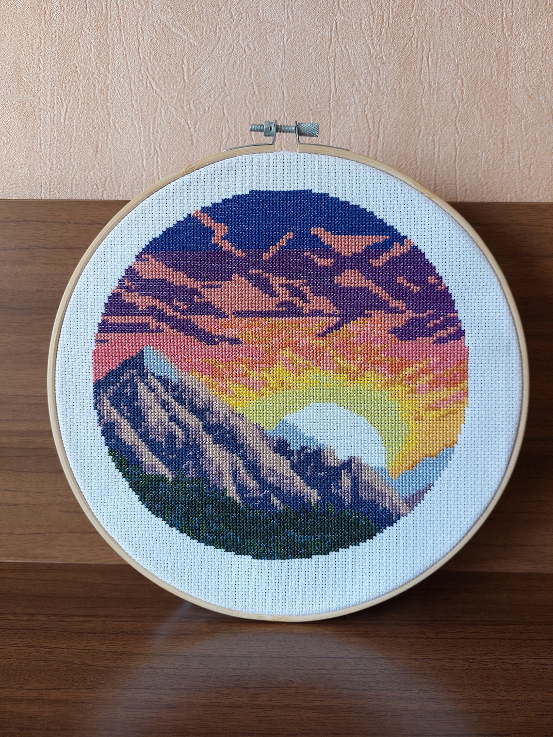 Sunset Cross Stitch Pattern PDF, Landscape, Mountains, Nature. - Etsy