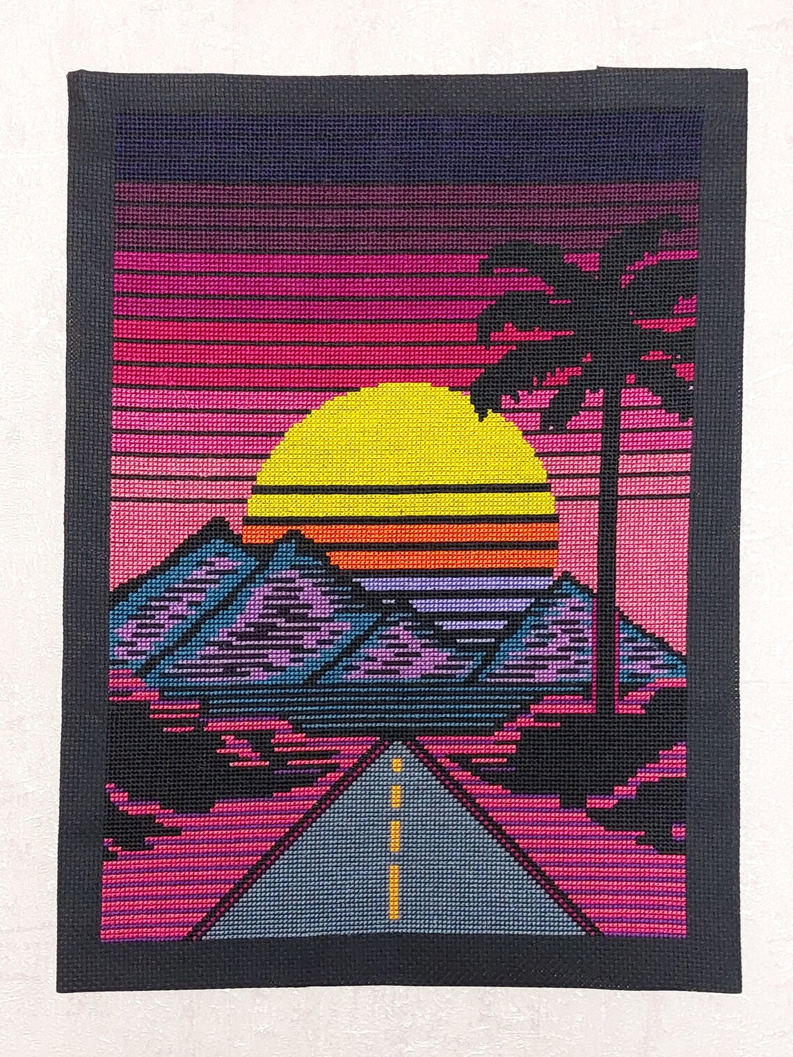 Retrowave Sunset Cross Stitch Pattern, PDF. - Etsy
