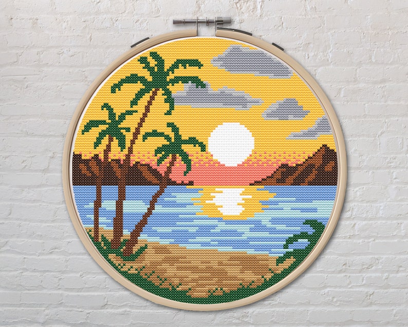 Landscape Sunset Cross Stitch Pattern PDF - Etsy
