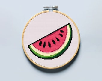 Watermelon Cross Stitch Pattern PDF, Modern Cross Stitch, Beginner ...