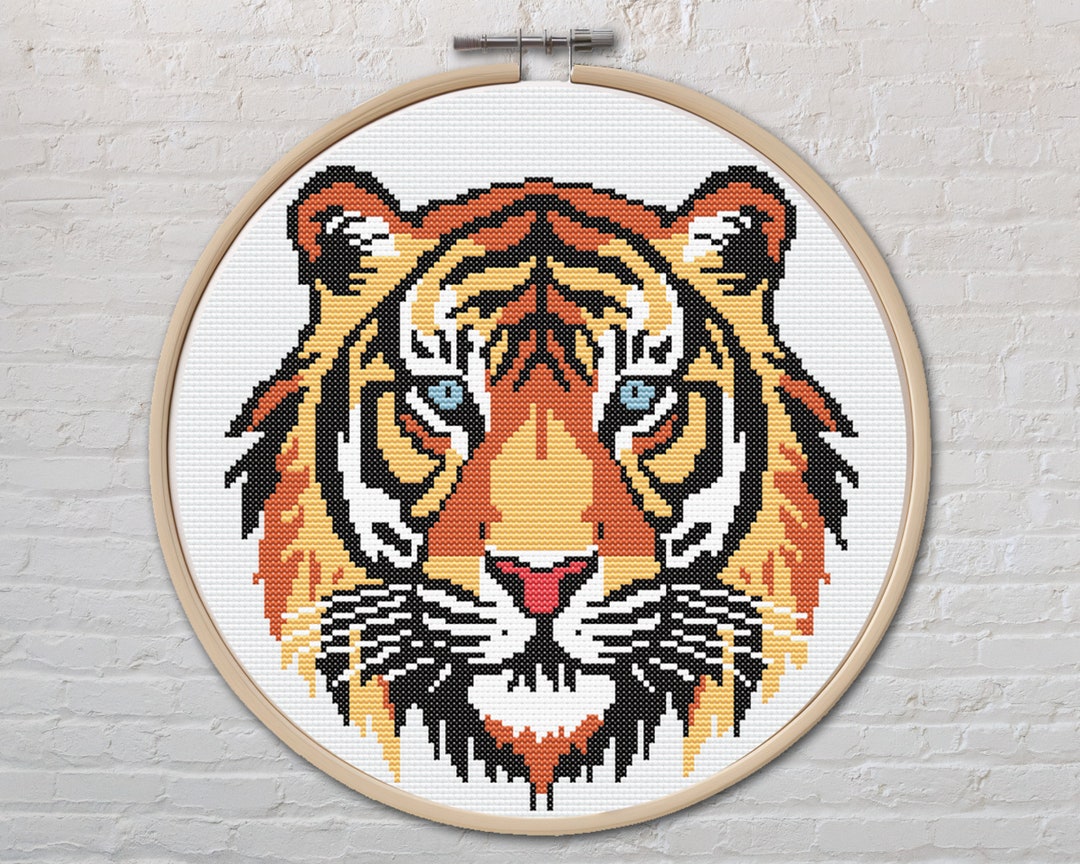 Tiger Cross Stitch Pattern PDF - Etsy