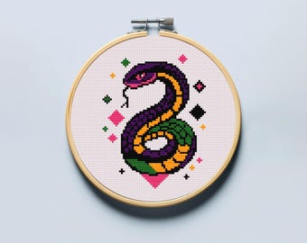 Snake Silhouette Cross Stitch Pattern in Pdf - Etsy