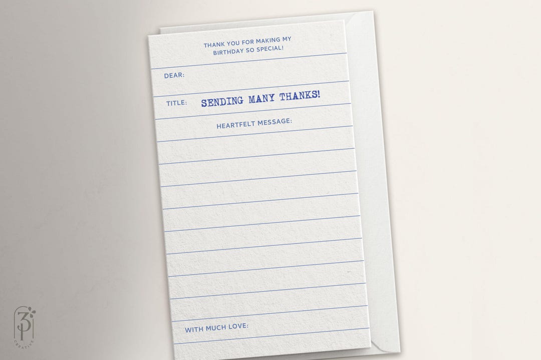 Library Book Return Birthday Thank You Card (digital Download) - Etsy