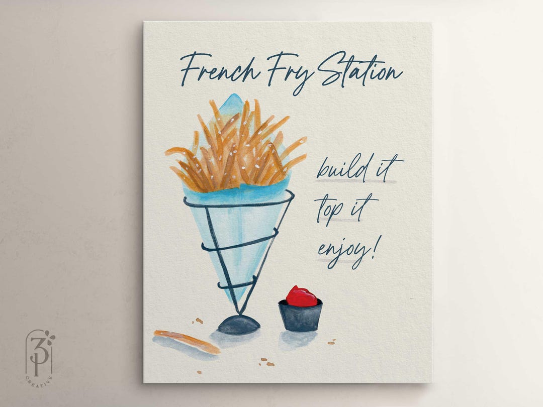 French Fry Station Table Signage | 8x10 | Digital Download - Etsy